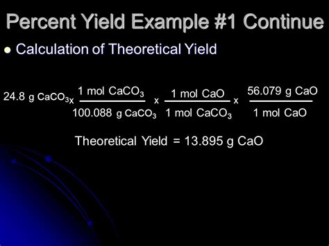 Theoretical Yield Formula