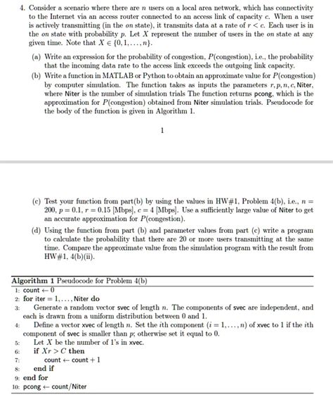 Solved Text Help With Matlab Please 4 Consider A Scenario Where