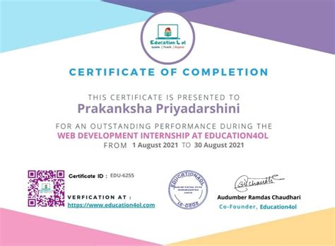 I Am Happy To Share That I Have Successfully Completed My Web Development Internship At