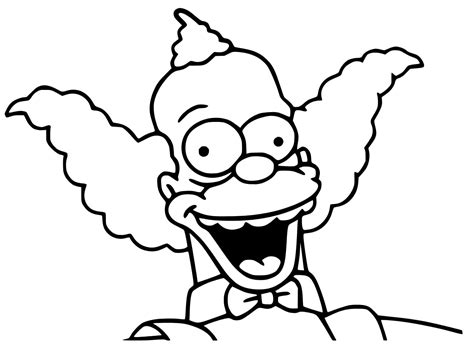 Krusty The Clown Coloring Pages Coloringlib