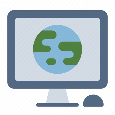 Monitor Computer Software Screen Earth Geology Education Icon