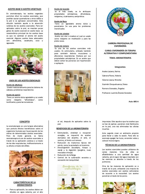Tríptico Pdf Aromaterapia Medicina