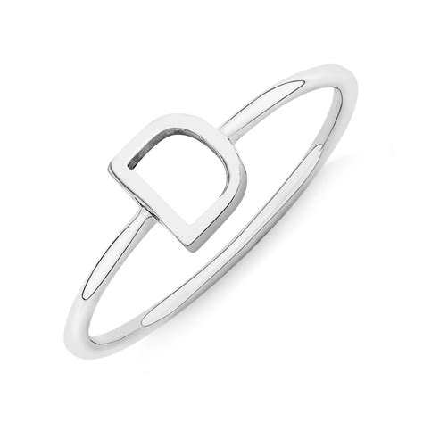 D Initial Ring In Sterling Silver
