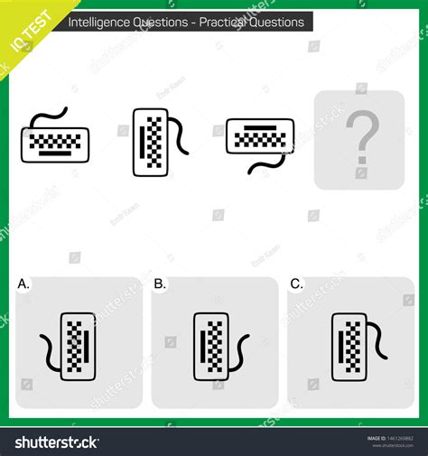 Iq Test Practical Questions Intelligence Questions Stock Vector
