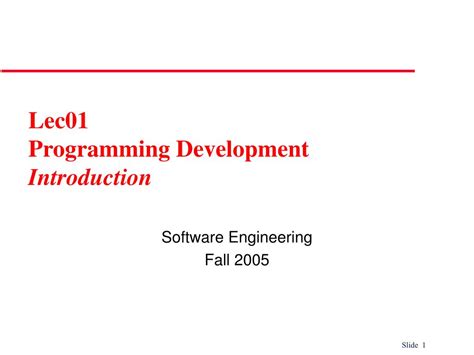 Ppt Lec01 Programming Development Introduction Powerpoint Presentation Id6826981