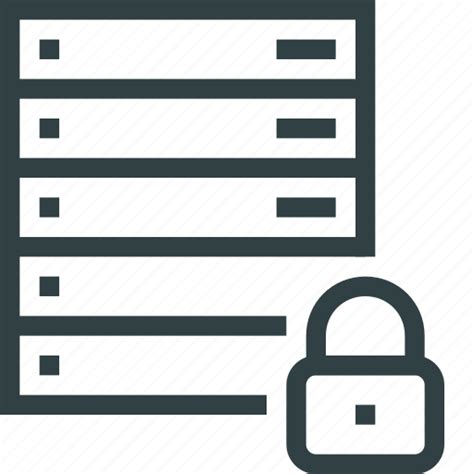 Database Lock Protection Security Server Icon Download On Iconfinder