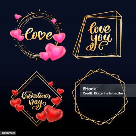 발렌타인 데이 디자인 요소에 대한 발렌타인 포스터 카드 라벨 배너 편지 슬로건 벡터 요소 타이포그래피 러브 하트 배경 주제에 대한 스톡 벡터 아트 및 기타 이미지 Istock