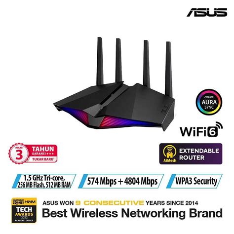 Jual Asus RT AX82U V2 AX5400 Dual Band WiFi 6 Gaming Router Shopee Indonesia