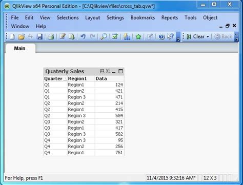 QlikView Cross Tables
