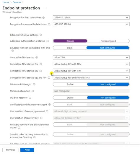 Configuring And Deploying Bitlocker Policies On Client In Intune