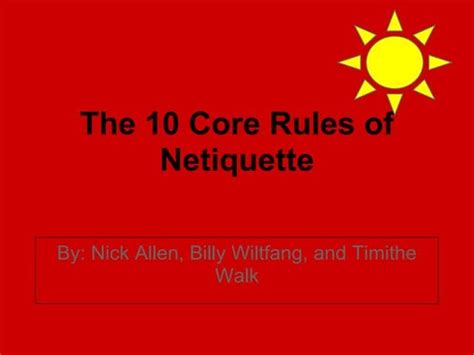 Internet Etiquette And Netiquette Ppt