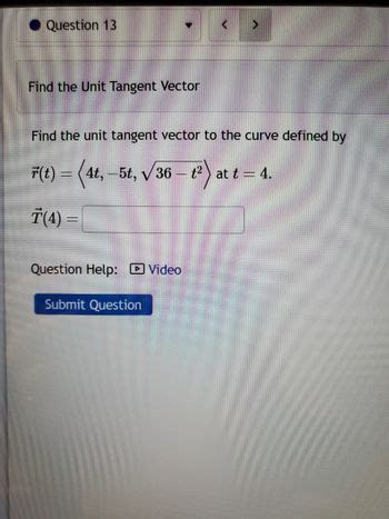 Answered Find The Unit Tangent Vector Find The Bartleby