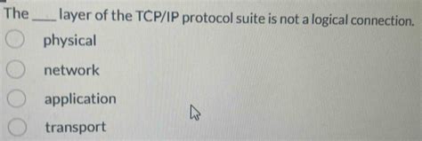Solved The Layer Of The TCP IP Protocol Suite Is Not A Logical
