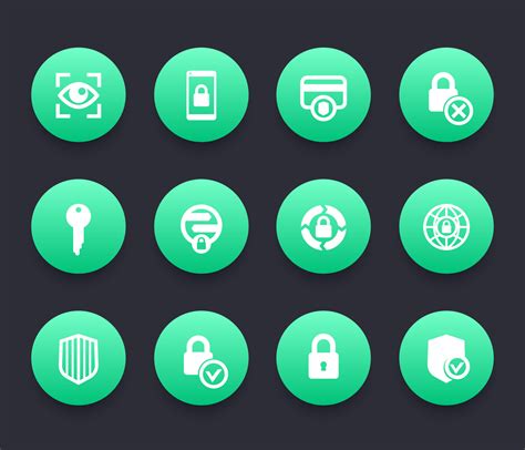 Security Icons Secure Transaction Online Safety Protection Service Firewall Lock Shield