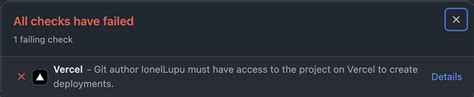 deployment request did not have a git author with access help