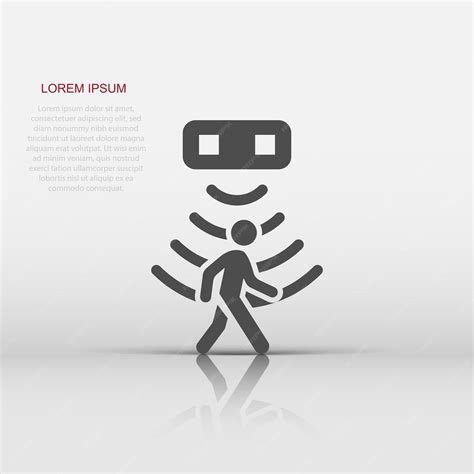 Premium Vector Motion Sensor Icon In Flat Style Sensor Waves With Man Vector Illustration On