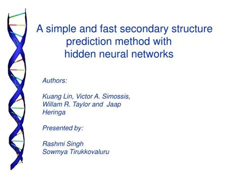 ppt a simple and fast secondary structure prediction method with