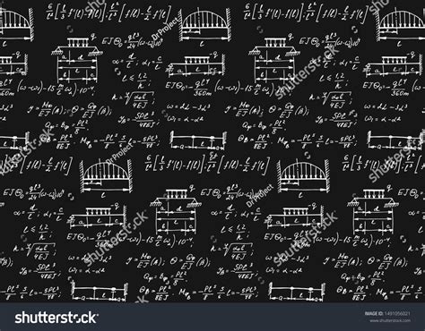 Physics Seamless Pattern Equations Figures Schemes Stock Vector Royalty Free 1491056021