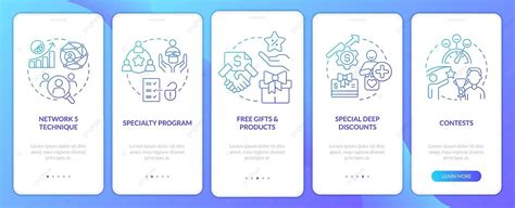 Onboarding Mobile App Screen With Blue Gradient Marketing Strategies Vector Psychological Ui