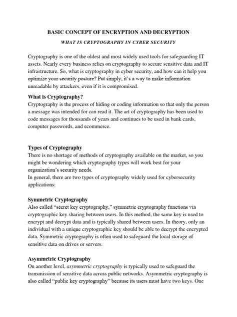 Cryptography 1 Pdf Encryption Cryptography
