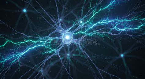 Glowing Neuron Network Digital Illustration Stock Illustration Illustration Of Communication
