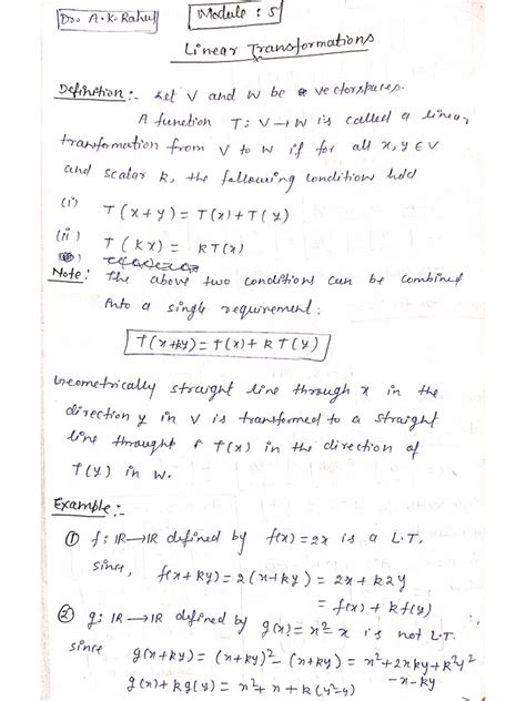 Module 5 Linear Transformation Pdf