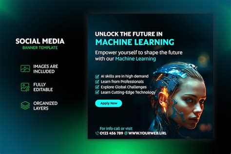 Premium PSD Study Machine Learning Social Media Post