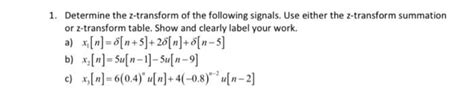 Solved Determine The Z Transform Of The Following Chegg