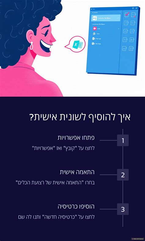 איך לעשות סדר ולהגביר תפוקה עם לשונית אישית באקסל תותח אקסל