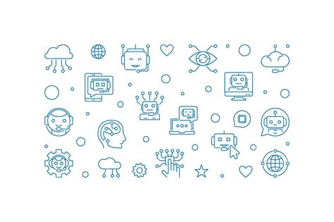 Premium Vector Chatbot Concept Line Horizontal Banner Vector Chat Bot