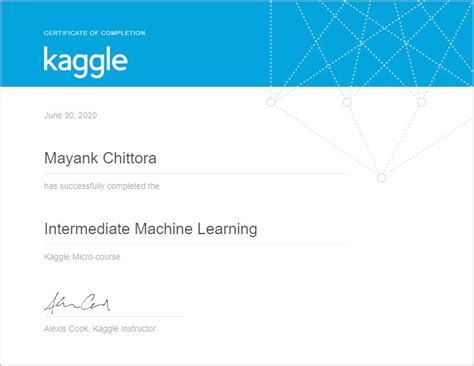 Mayank Chittora On Linkedin Completed Intermediate Machine Learning Course Offered By Kaggle