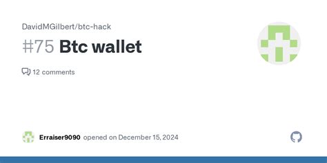 Btc Wallet · Issue 75 · Davidmgilbertbtc Hack · Github