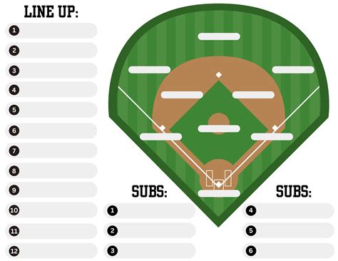 Softball Field Position Template Baseballsoftball Sideline Prints