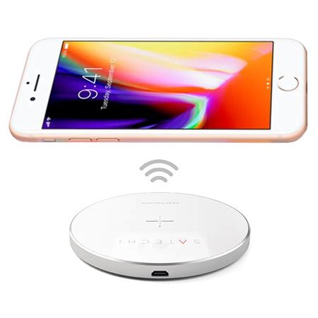 Satechi Portable IPhone Qi Fast Wireless Charging Pad Silver