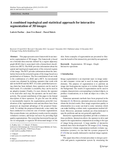 pdf a combined topological and statistical approach for interactive