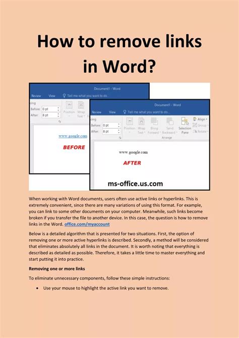 PPT How To Remove Links In Word PowerPoint Presentation Free Download ID