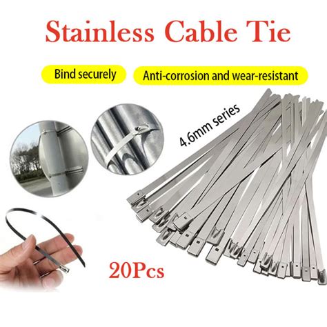 Stainless Cable Tie Multi Purpose Heavy Duty Self Locking Cable Ties Metal Zip Tie 200mm 300mm