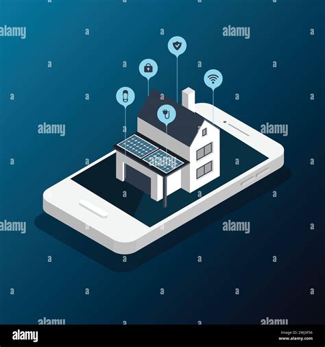 Smart Home Control By Smartphone Wireless Wi Fi Connection And House