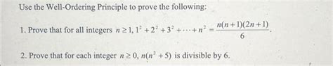 solved use the well ordering principle to prove the