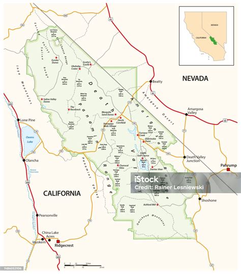데스 밸리 국립 공원 캘리포니아 네바다 미국의 상세지도 캘리포니아에 대한 스톡 벡터 아트 및 기타 이미지 캘리포니아 0명 강 Istock