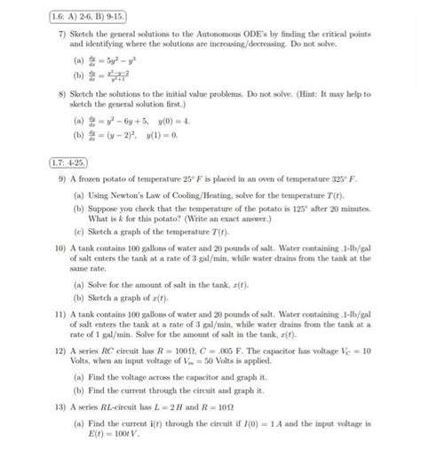 Solved 7) Sketch the general solutions to the Autonomous | Chegg.com