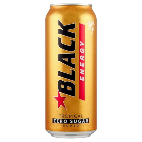 Black Energy Zero Sugar Tropical Gazowany Napój Energetyzujący 500 Ml
