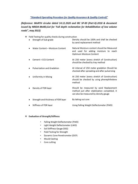 Sop For Quality Control Pdf Materials Physical Sciences