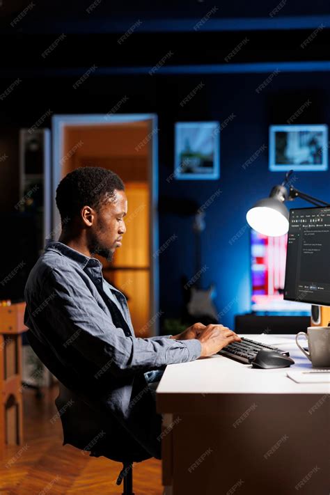 Free Photo Male Programmer Working On Developing New Html Script