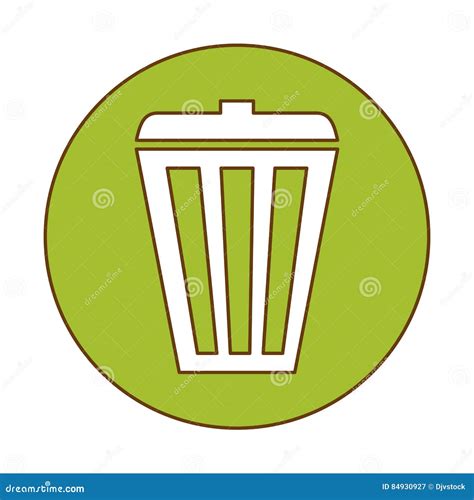 Trash Can Button Icon Image Stock Illustration Illustration Of Clean Recycling
