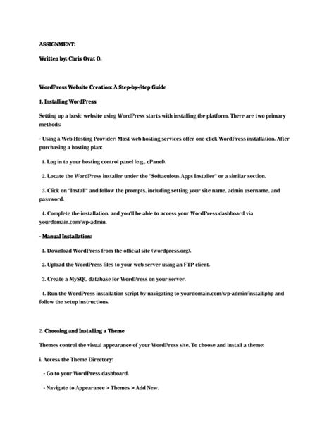 Assignment Web Design And Creation Pdf Word Press Search Engine
