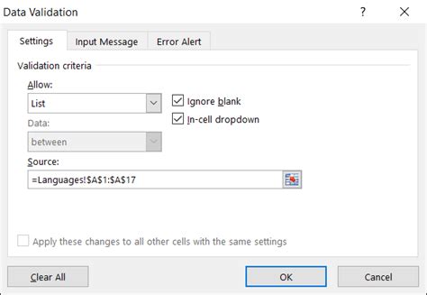 Data Validation Dialog Box For List Items In Excel 2013
