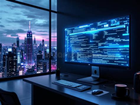 innovative workspace for programmers stock illustration illustration
