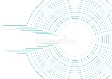 Blue Circular Lines Abstract Futuristic Tech Background Stock
