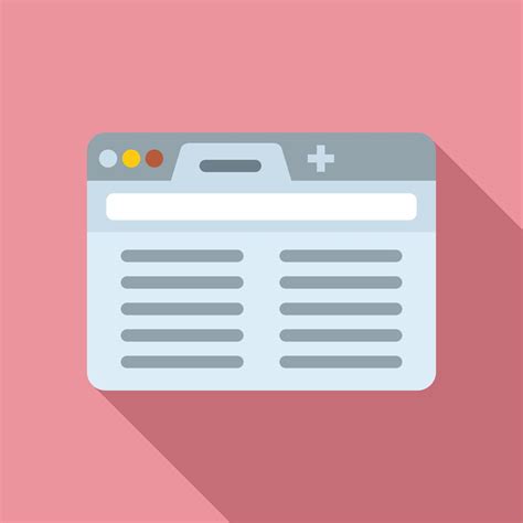 browser url icon flat vector computer interface 14838728 vector art at